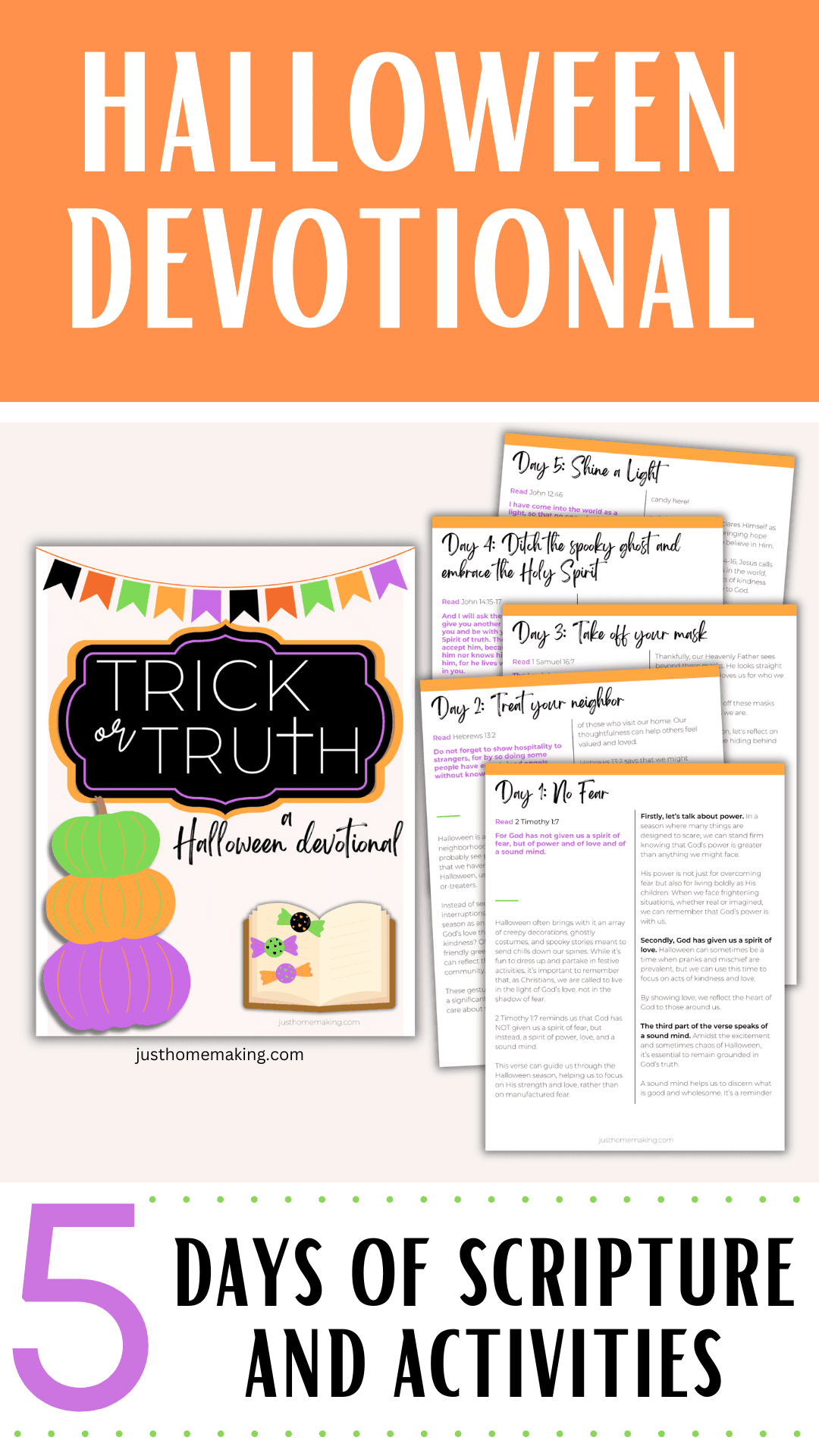 Trick or Truth: A Halloween Devotional for Families - Just Homemaking